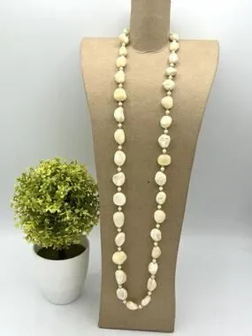 Unbranded | Jewelry | Long Mother Of Pearl Shell Nugget Bead Necklace ...